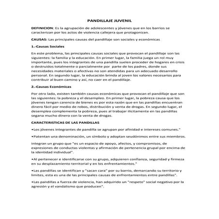 Pandillaje juvenil. | DOCX