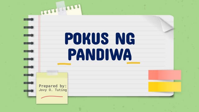 pokus ng Pandiwa | PPTX