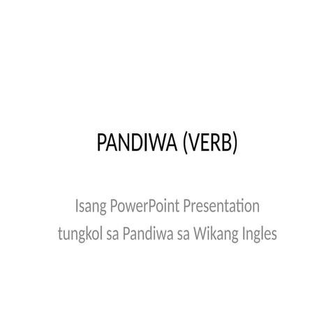 Pandiwa_Verb power point Presentation grade 9 | PPTX