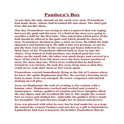 Pandora's box | PDF