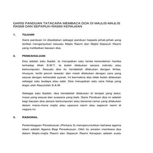Panduan doa-rasmi | PDF