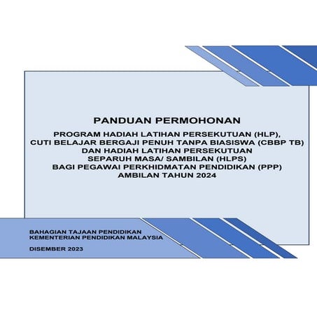 Panduan Permohonan Hlp Cbbp Tb Hlps Bagi Ppp Tahun 2024 Pdf
