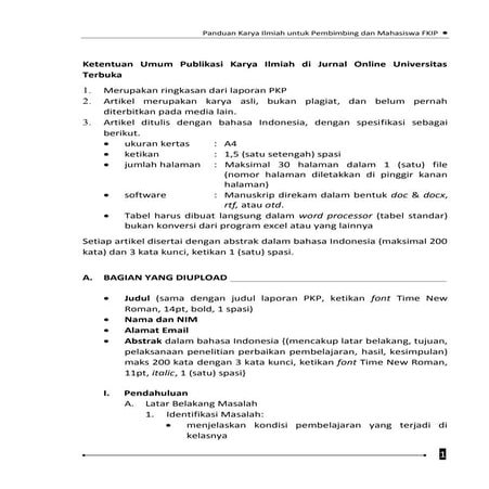 Panduan karil fkip_220213 | PDF