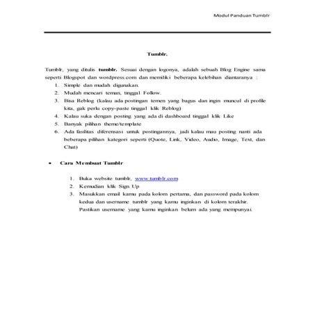 Panduan Dasar Mikroblog Tumblr | PPT