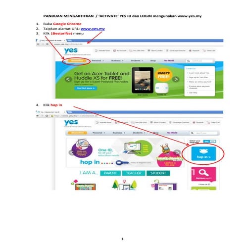 Panduan Mengaktifkan Yes ID atau Login FROG VLE menggunakan www.yes.my