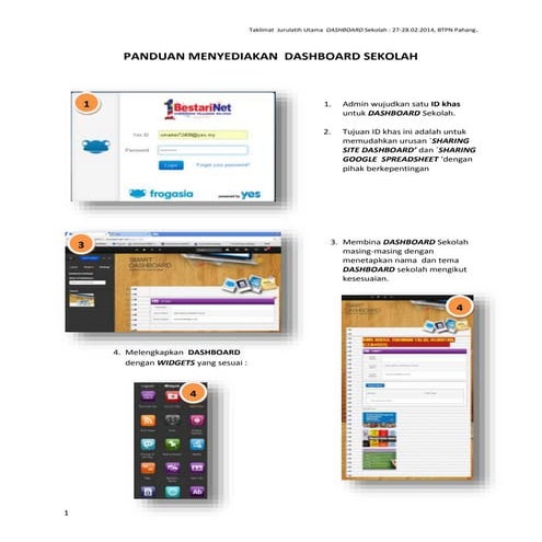 Panduan menyediakan dashboard sekolah | PDF