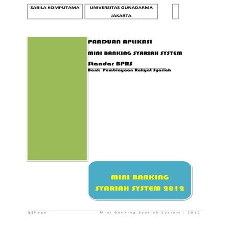 Bank Mini Syariah | Lab Bank Syariah | Lab Bank Mini Syariah | Panduan ...