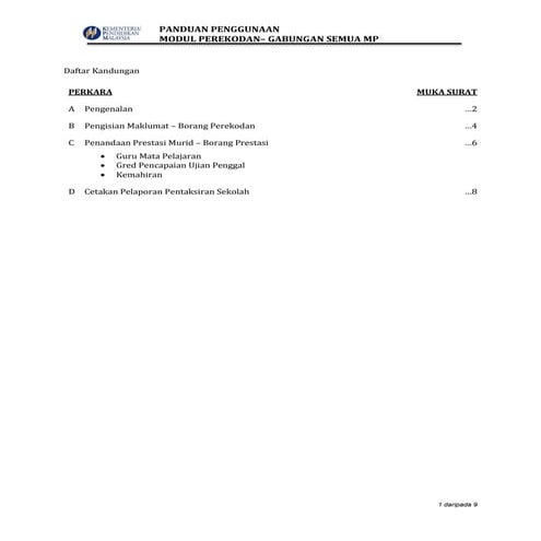 Panduan penggunaan modul_perekodan | PDF