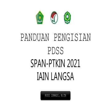 Panduan Pengisian PDSS SPAN-PTKIN 2021 | PPT