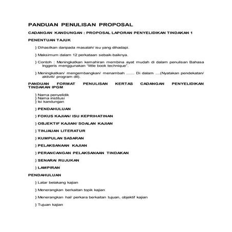 Panduan penulisan proposal | PDF