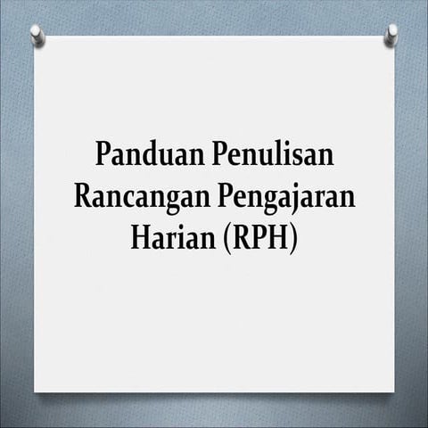 Panduan penulisan rph | PPT