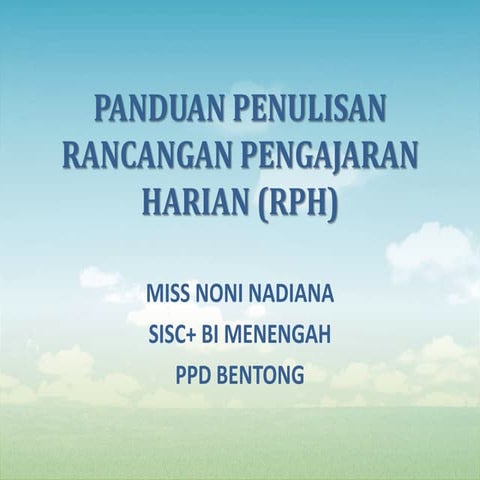 Panduan penulisan rph | PPTX