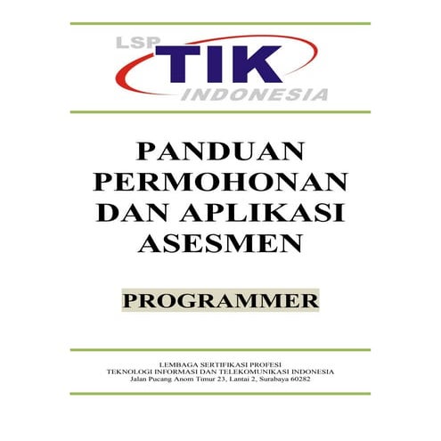 Panduan permohonan dan aplikasi asesmen programmer | PDF