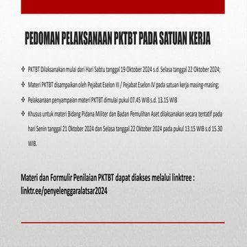 Pedoman Pelaksanaan PKTBT Pada Satuan Kerja | PDF