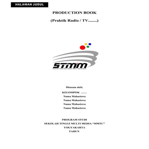 PANDUAN PRODUCTION BOOK By Miss Astrid | DOC