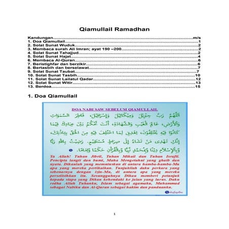 Panduan qiamullail ramadhan rev1 | PDF