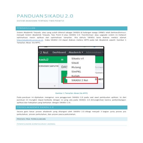 Panduan sikadu 2.0 UNNES | DOCX
