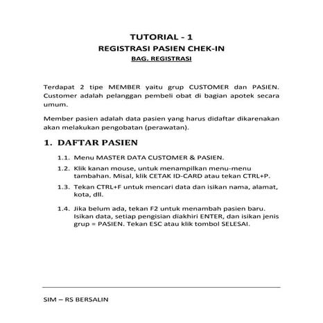 PANDUAN SIM RS | SIM RUMAH SAKIT | SIM KLINIK | HANUNG 0812 2606 2343 ...