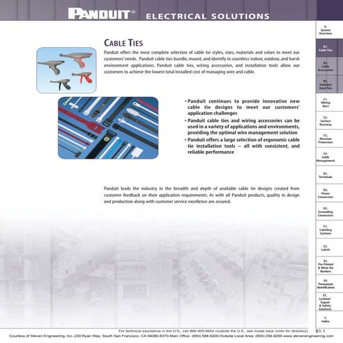 Panduit Cable Tie Tensioning and Installation Tools | PDF