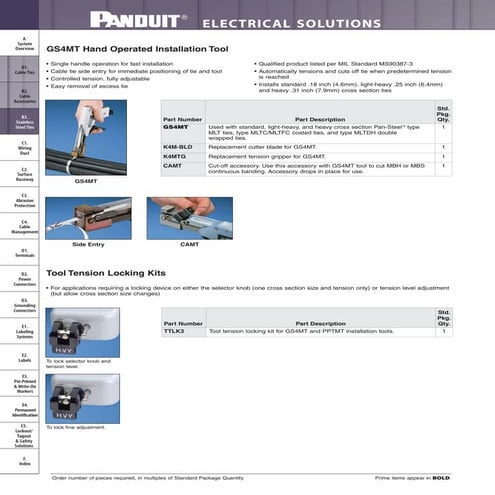 Panduit GS4MT Cable Tie Tool | PDF