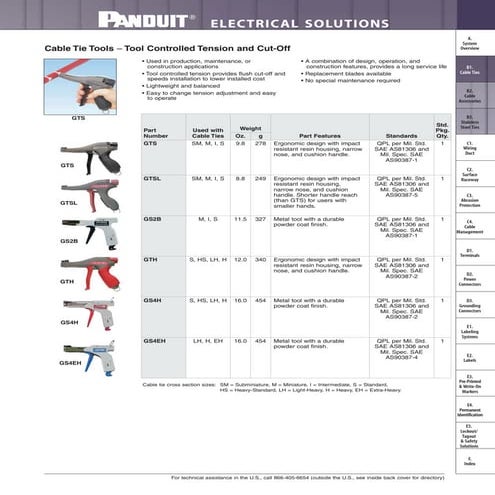 Panduit GTS Cable Tie Tools | PDF