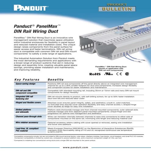 Panduit Cable Wiring Duct Panelmax | PDF