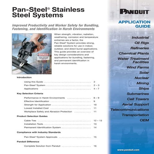Panduit Pan Steel Cable Ties Strapping Stainless Steel Guide | PDF