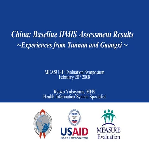 China: Baseline HMIS Assessment and Results | PPS