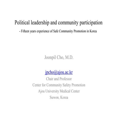 Political leadership and community participation | PPT