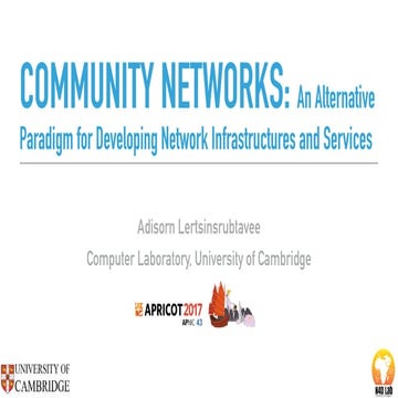 Community Networks: An Alternative Paradigm for Developing Network ...