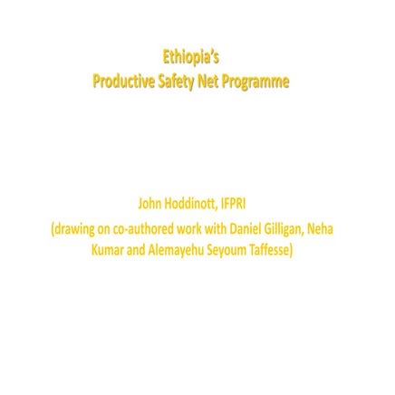 Ethiopia’s Productive Safety Net Programme | PDF