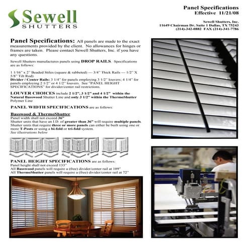 Panel Specifications | PDF
