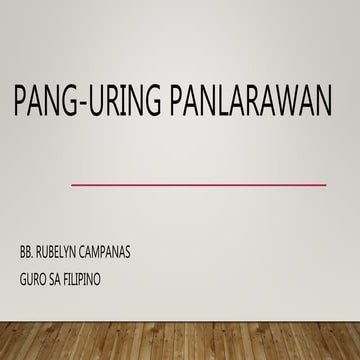 Pang uring panlarawan | PPTX