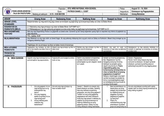 EsP-7 Q2-week3 lesson Exemplar EsP-7 Q2-week3 lesson Exemplar | DOCX