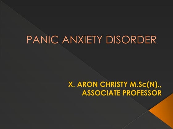 Panic anxiety disorder | PPT