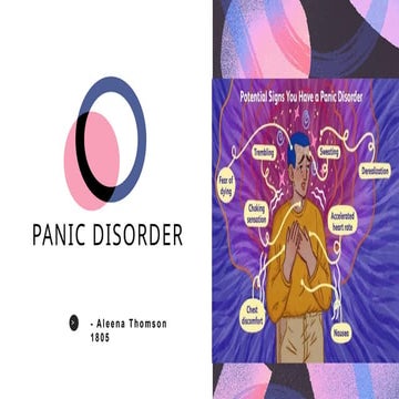 PANIC DISORDER PSYCHIATRY PRESENTATION BY DR. ALEENA | PPTX