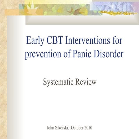 CBT interventions for Panic Disorder | PPT