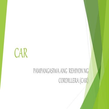 PANITIKAN NG REHIYON CAR (CORDILLERA ADIMINSTRATIVE REGION GROUP 2 ...