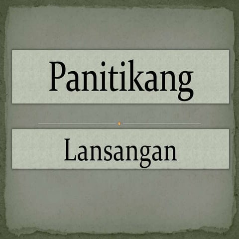 Panitikang lansangan | PPTX