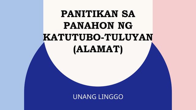 L8-ALAMAT. mga panitikang tuluyan sa panahon ng katutubo | PPTX