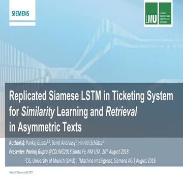 Replicated Siamese Lstm In Ticketing System For Similarity Learning And