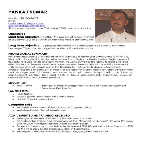 Pankaj Kumar -CV | DOC