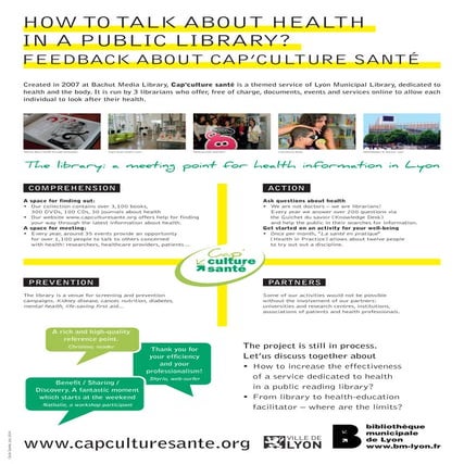 Poster : How to talk about health in a public library ? | PDF