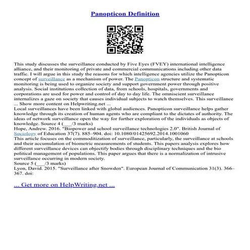 Panopticon Definition | PDF