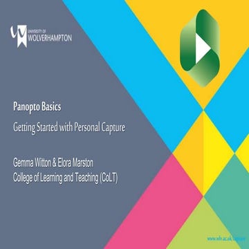 Panopto Basics: Getting Started with Personal Capture | PPTX