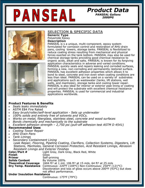 Panseal paste grade data sheet | PDF