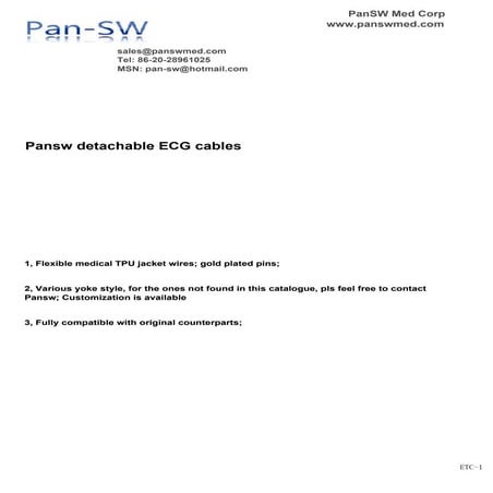 Pansw ecg trunk_cable | PDF