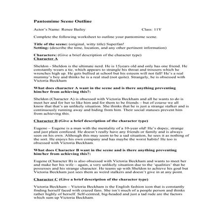 Pantomime Scene Outline - group | PDF