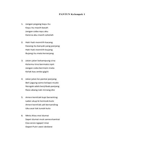 Pantun kelompok 1 | DOCX
