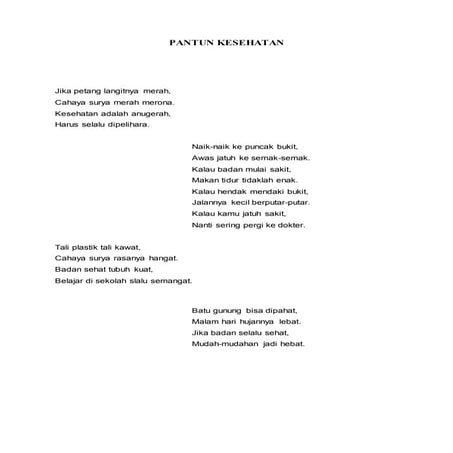 Pantun kesehatan | DOCX